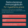 Subcutaneous immunoglobulin for myasthenia gravis | Myasthenia Gravis News